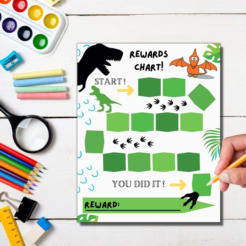 Dinosaur Reward Chart Kids Rewards Chart Printable Rewards - Etsy Canada