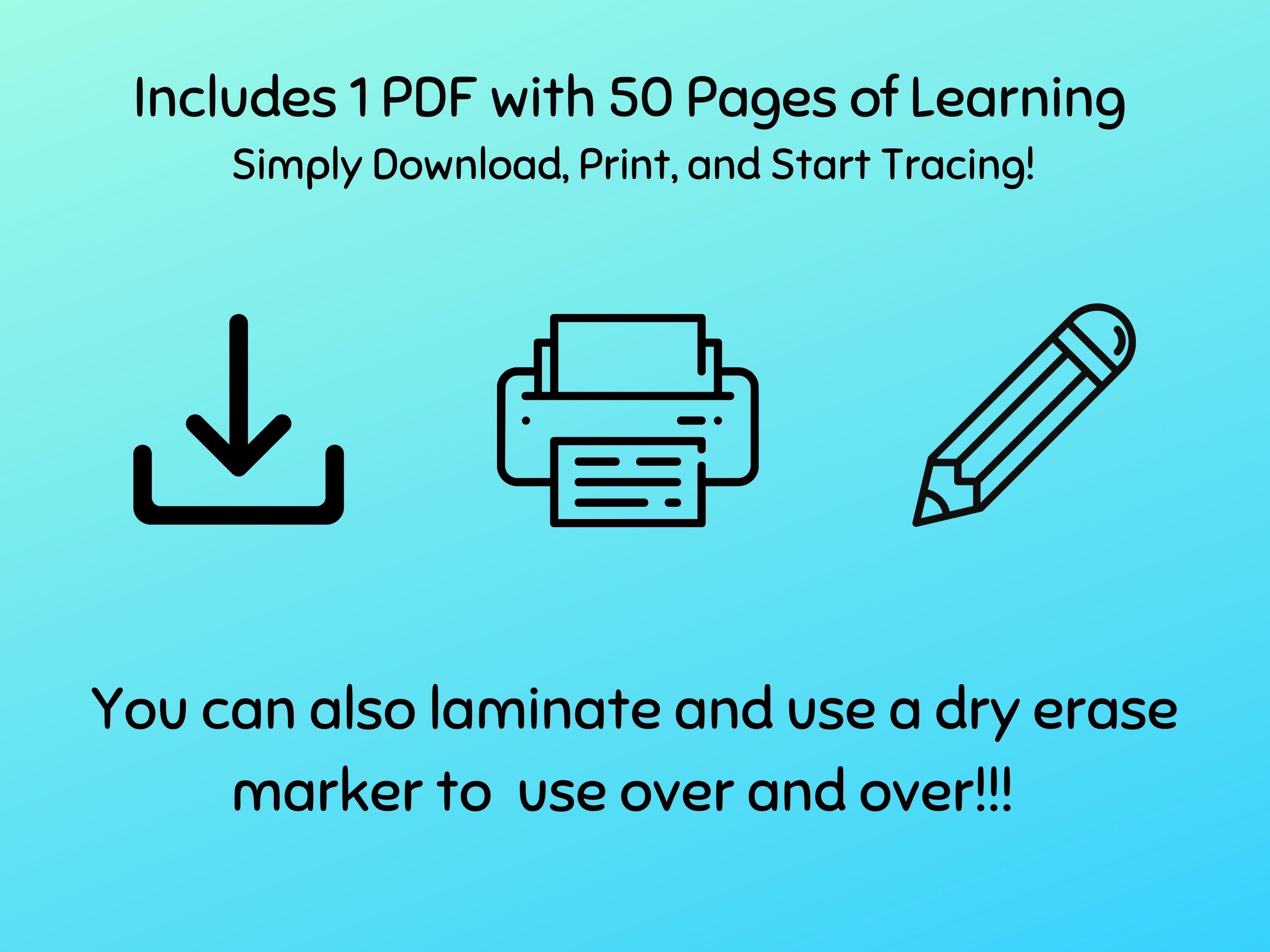 Printable Tracing Worksheet Bundle Alphabet Number Letter Color Shape ...