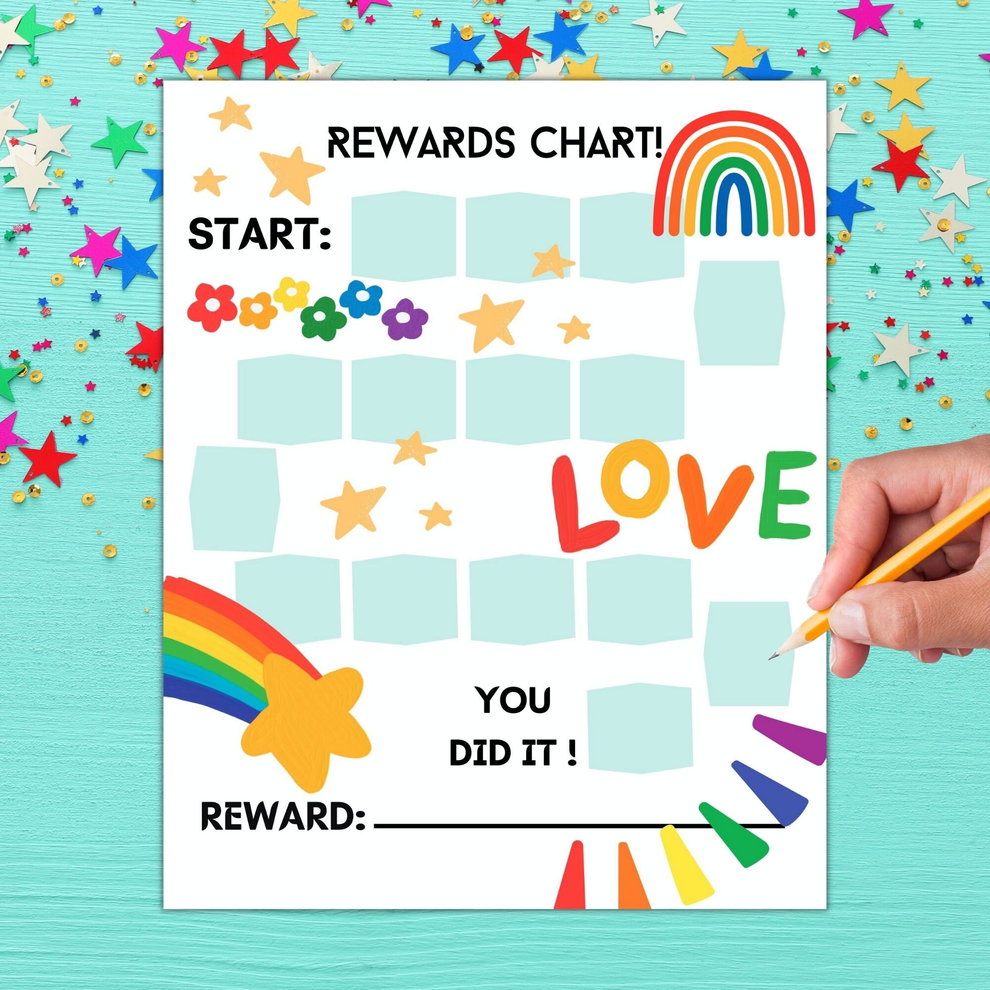 Happy Reward Chart Kids Rewards Chart Printable Rewards - Etsy