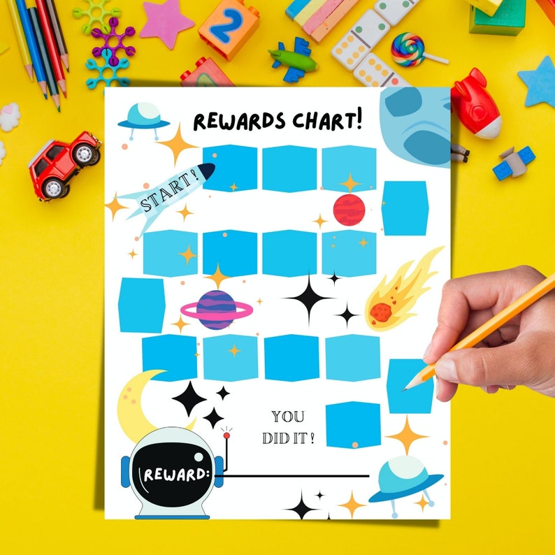 Space Reward Chart Kids Rewards Chart Printable Rewards - Etsy