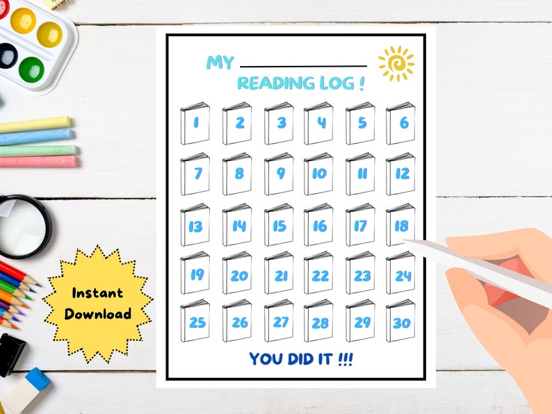 Kids Printable Reading Chart Reading Reward Chart Homeschool Reading ...