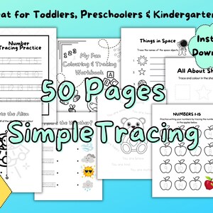 Printable Tracing Worksheet Bundle Alphabet Number Letter Color Shape ...