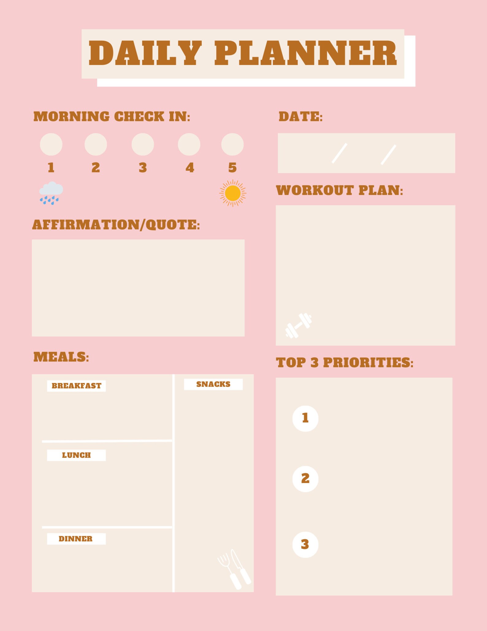 Digital Daily Planner Template - Plan, Track, and Thrive! (downloadable ...