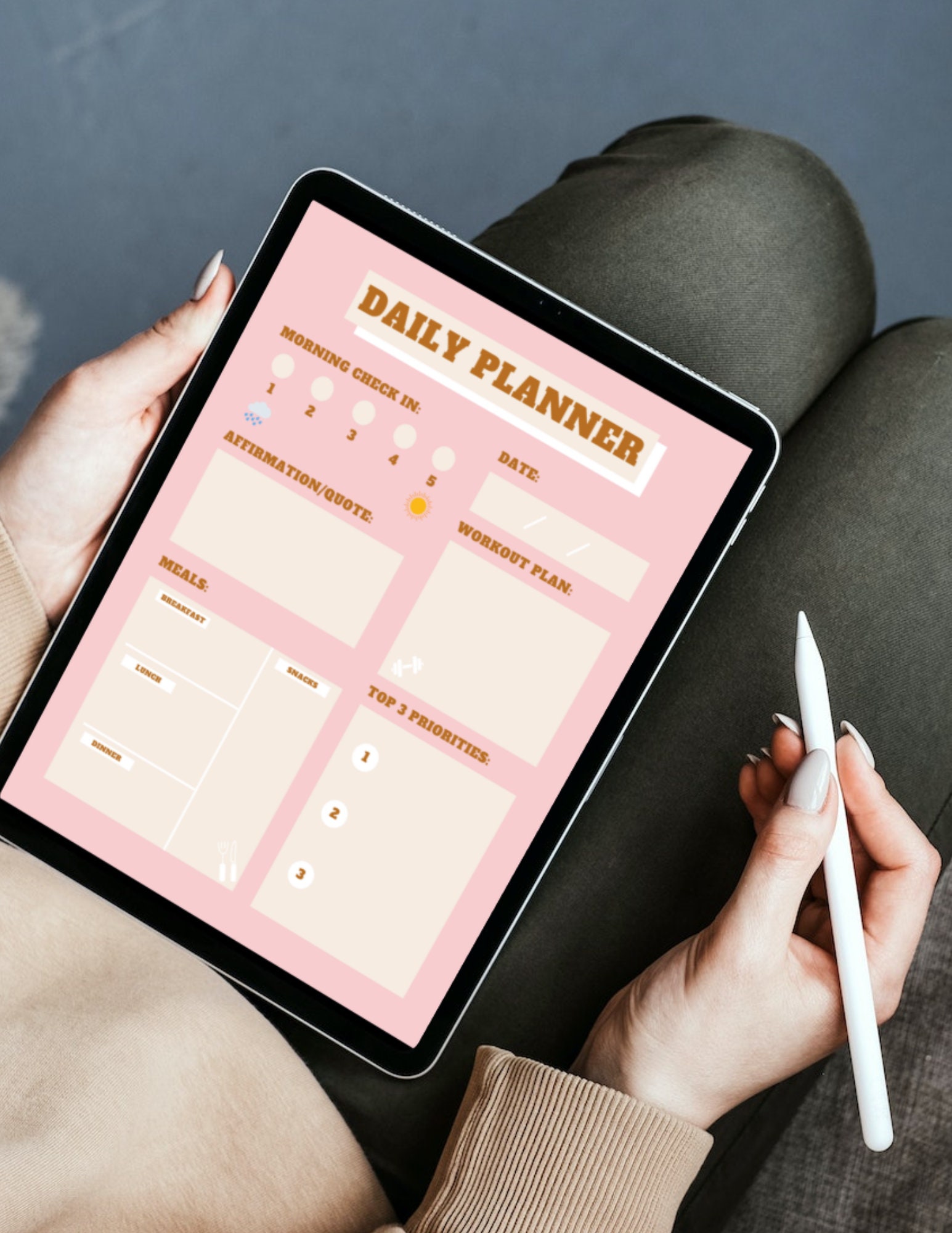 Digital Daily Planner Template - Plan, Track, and Thrive! (downloadable ...