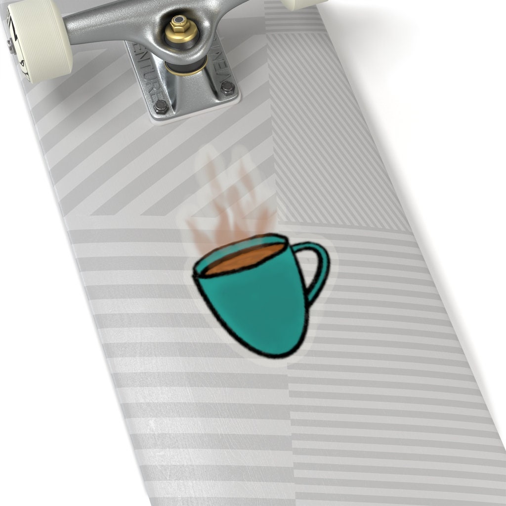 Steaming Hot Cup of Coffee Sticker, Hand-drawn, Coffee Mug, Kiss-cut ...