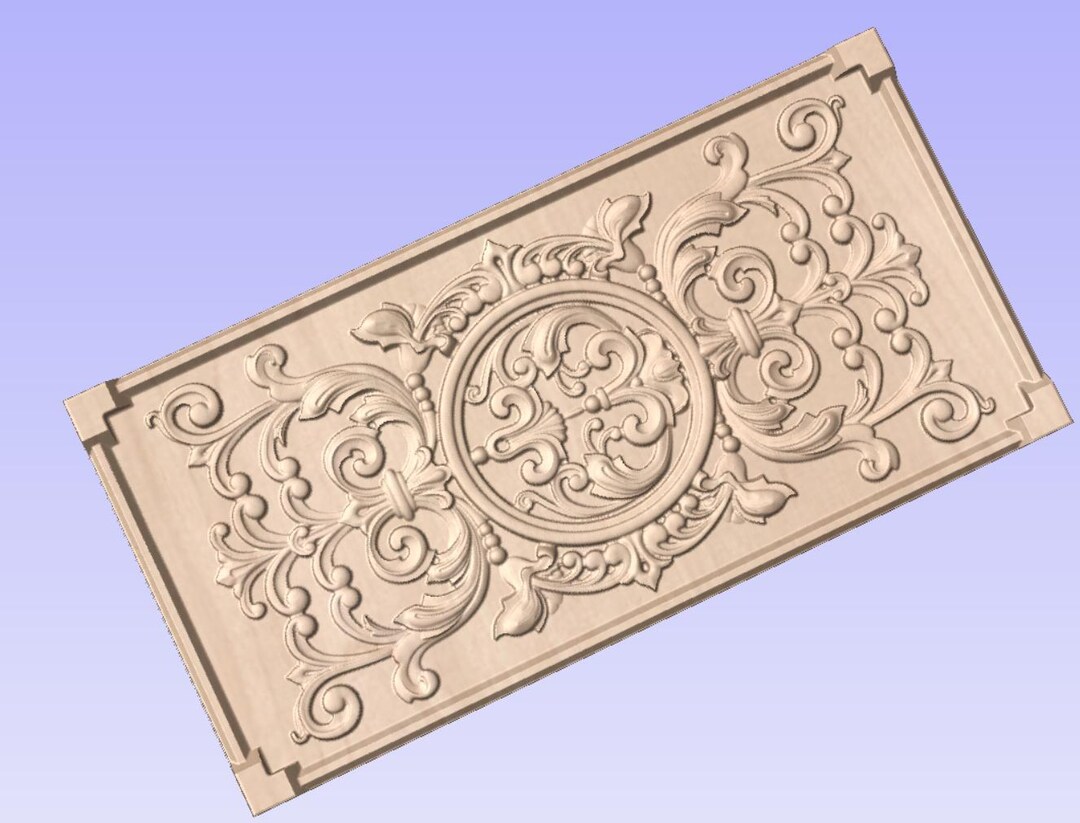 Digital CNC File Ornate Circular Floral Filigree Design Framed Panel 3D ...