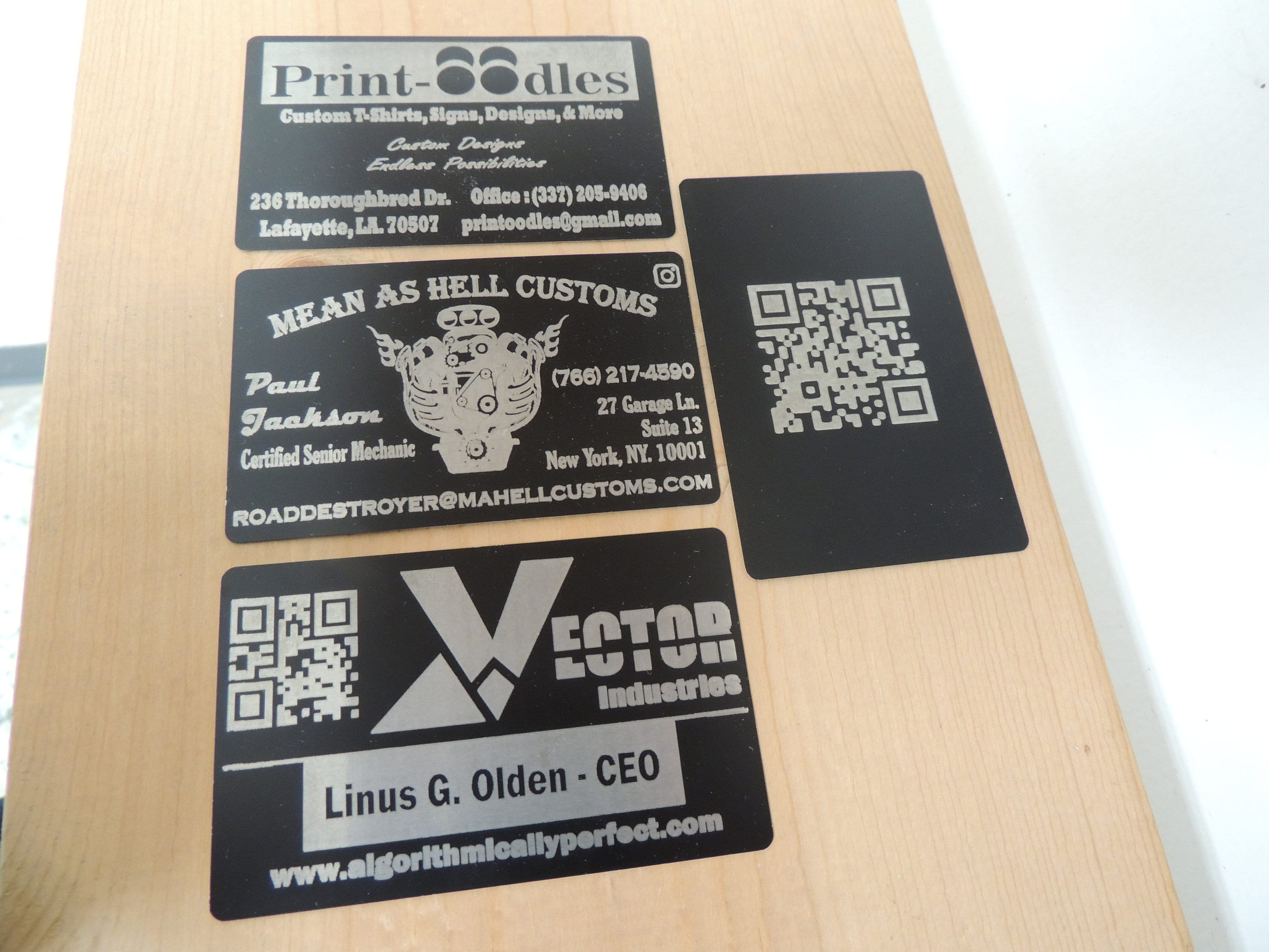 Personalized Laser Engraved Metal Business Cards Custom Logo Aluminum ...