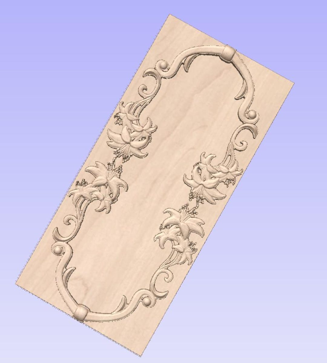 Digital CNC File Lilies Flower Floral Arch Mirrored Reflected 3D Wood ...