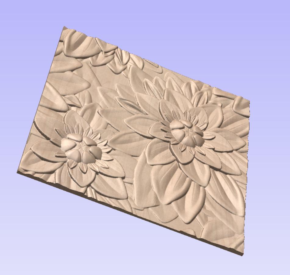 Digital CNC File Floral Big Flowers Pointed Petals Square Panel 3D Wood ...