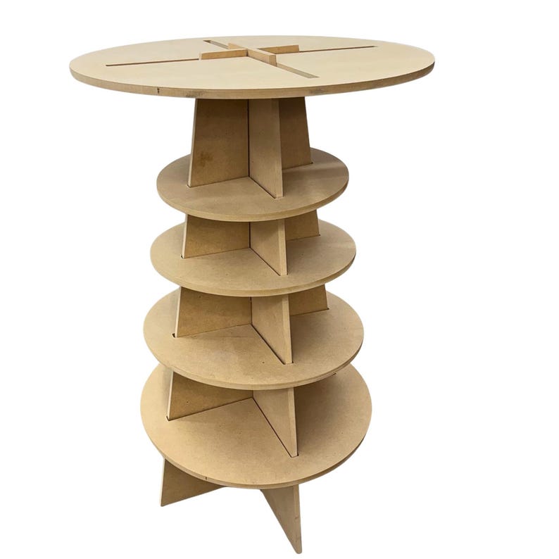 Wooden 5-tier Circular Display Shelf-round Standing Storage Rack for ...
