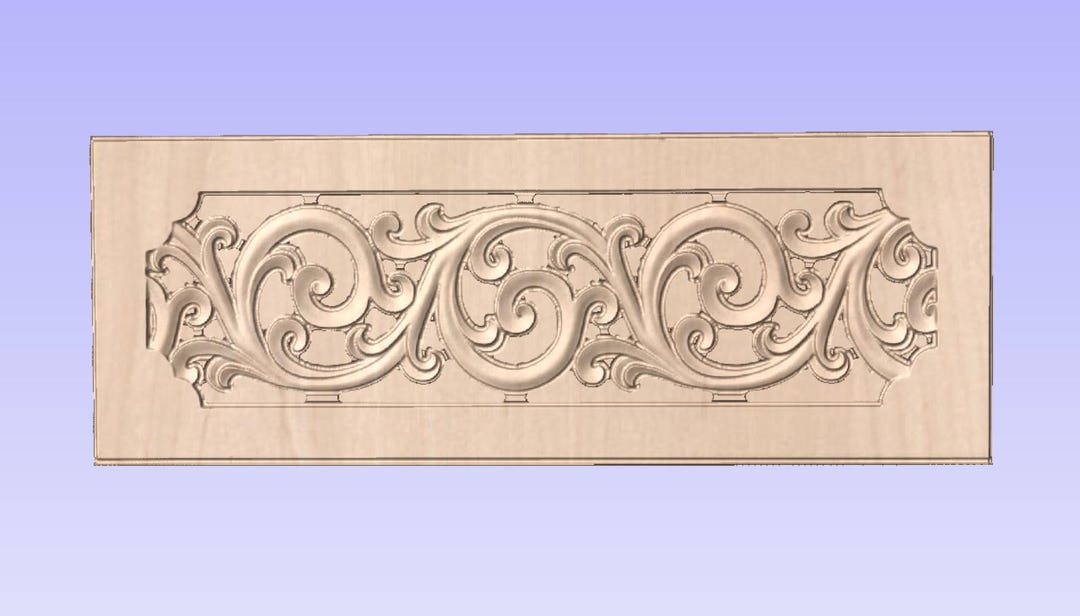 Digital CNC File Thick Filigree Rectangular Framed Panel 3D Wood Custom ...