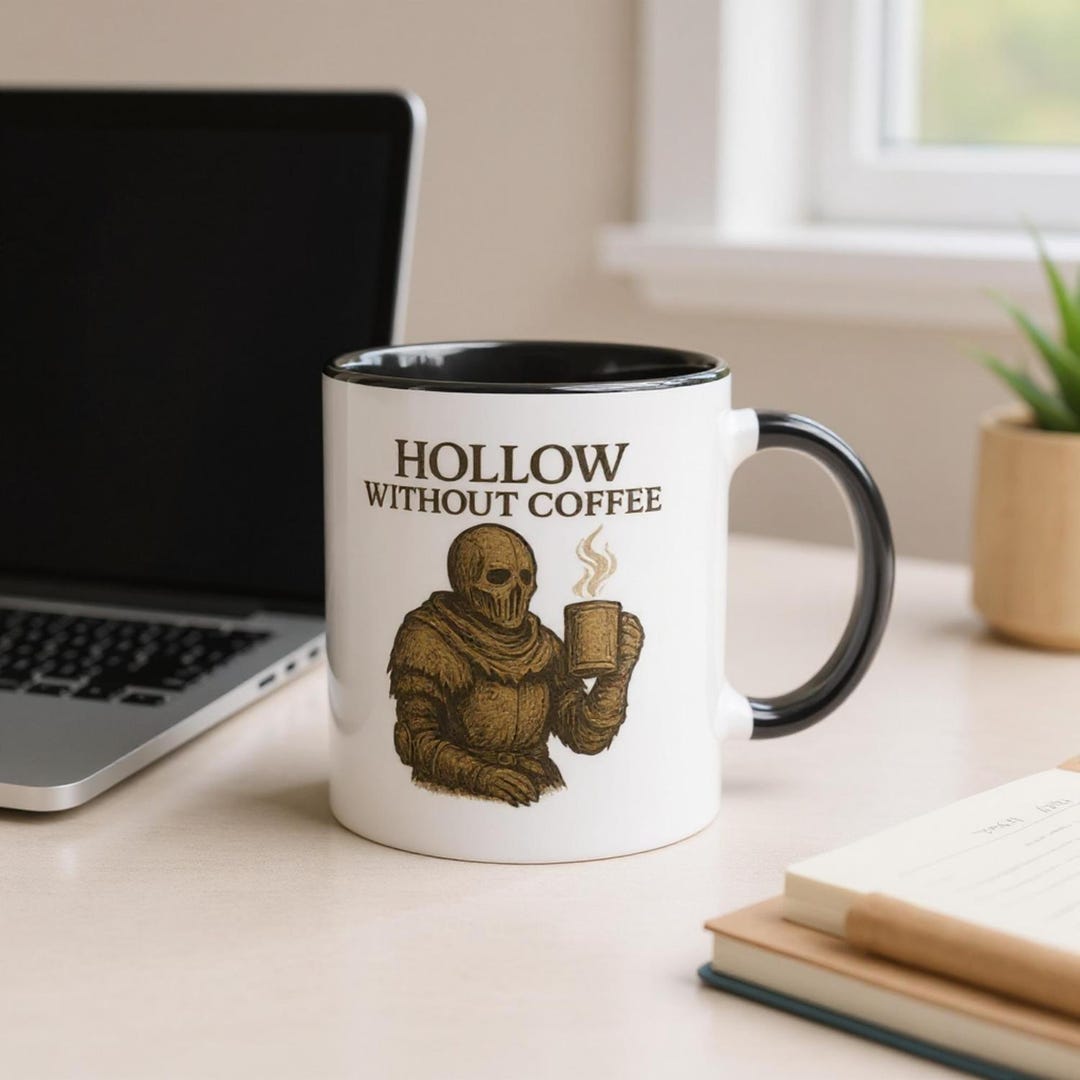 Hollow Without Coffee Mug – Undead Knight Gaming Cup – 11oz Soulslike ...