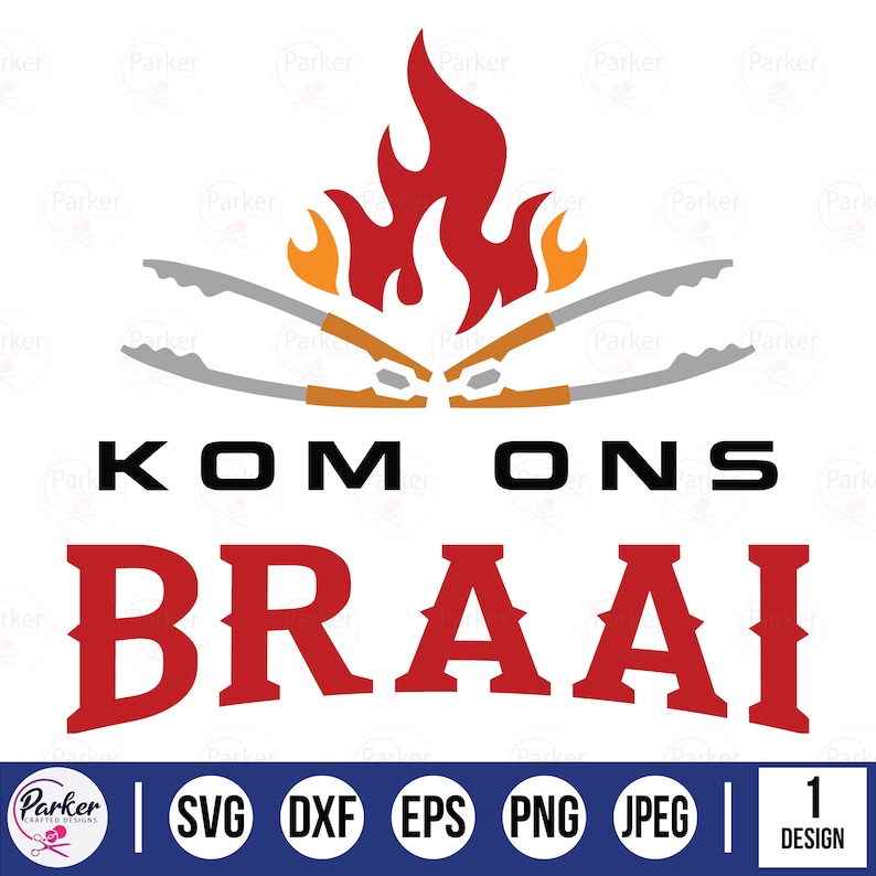 Kom Ons Braai Tongs Cut Files Afrikaans SVG Instant - Etsy