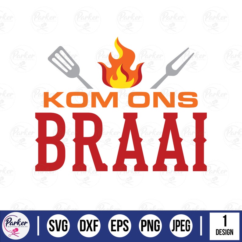 Kom Ons Braai Fork Cut Files Afrikaans SVG Instant Digital Download ...