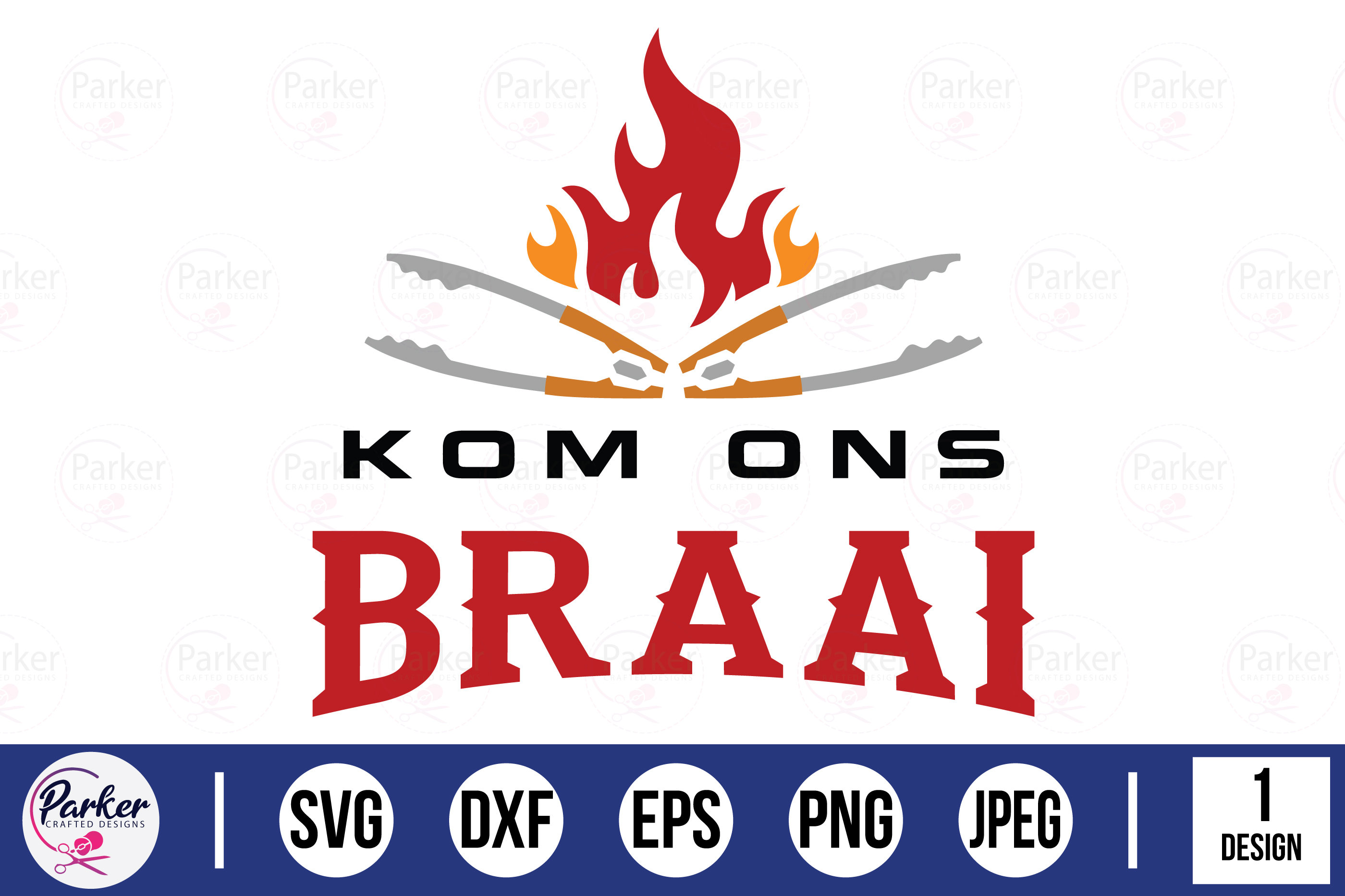 Kom Ons Braai Tongs | Cut Files | Afrikaans SVG| Instant Digital ...