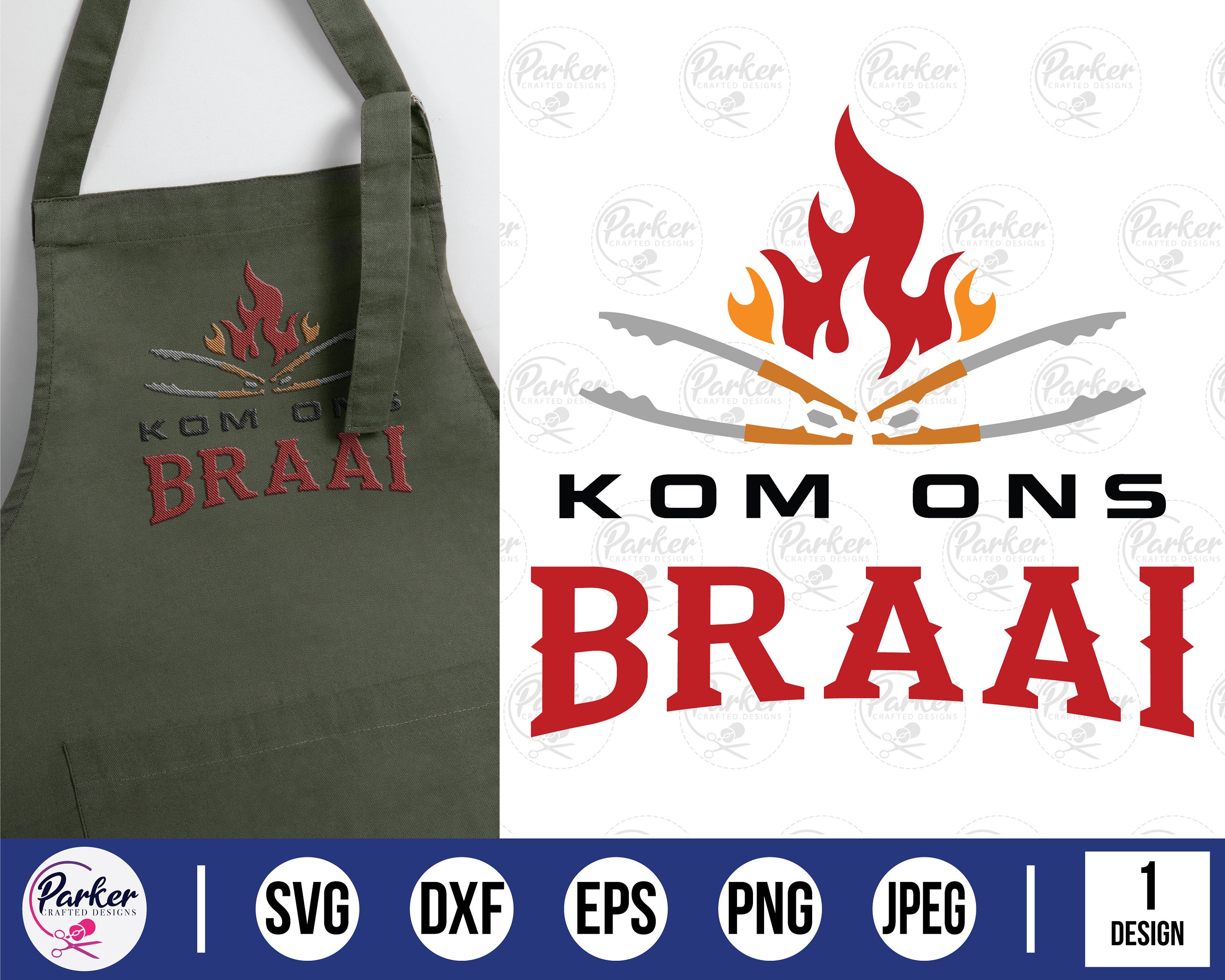 Kom Ons Braai Tongs | Cut Files | Afrikaans SVG| Instant Digital ...