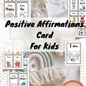 Positive Affirmations Card for Kids, Motivational Cards,kids Mood ...