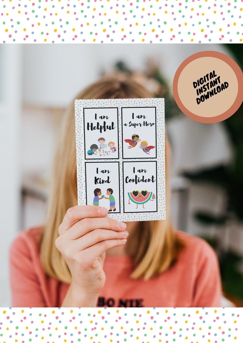 Positive Affirmations Card for Kids, Motivational Cards,kids Mood ...