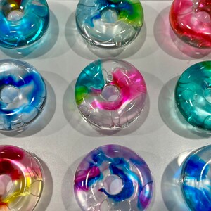 Tye Dye Ring Sculpture, Colorful Wall Hanging, Resin Rings, Rainbow ...