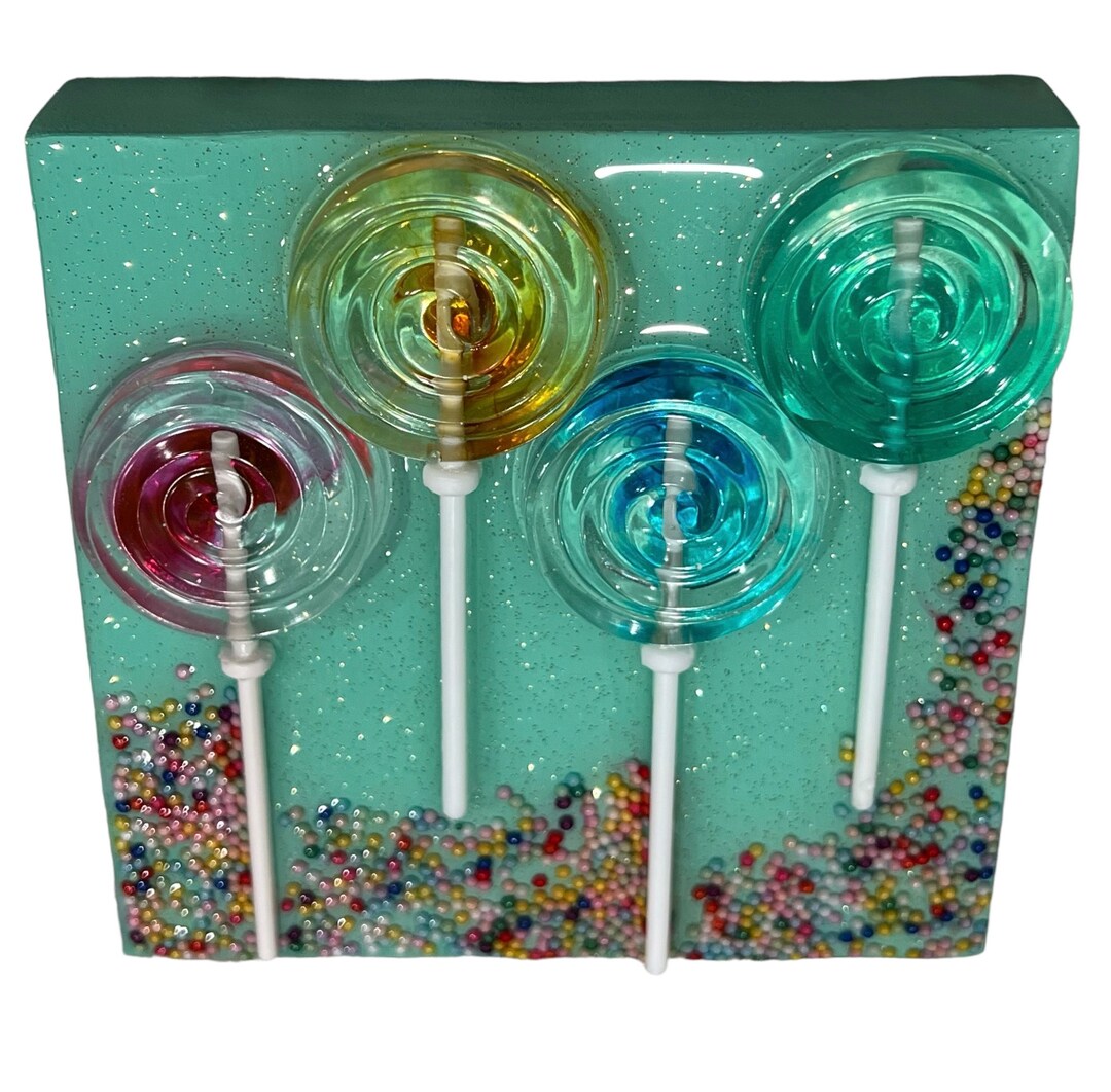 Mint Green Colorful Candy Lollipop Mini Art Decor, Lolliboxed Pop Art ...