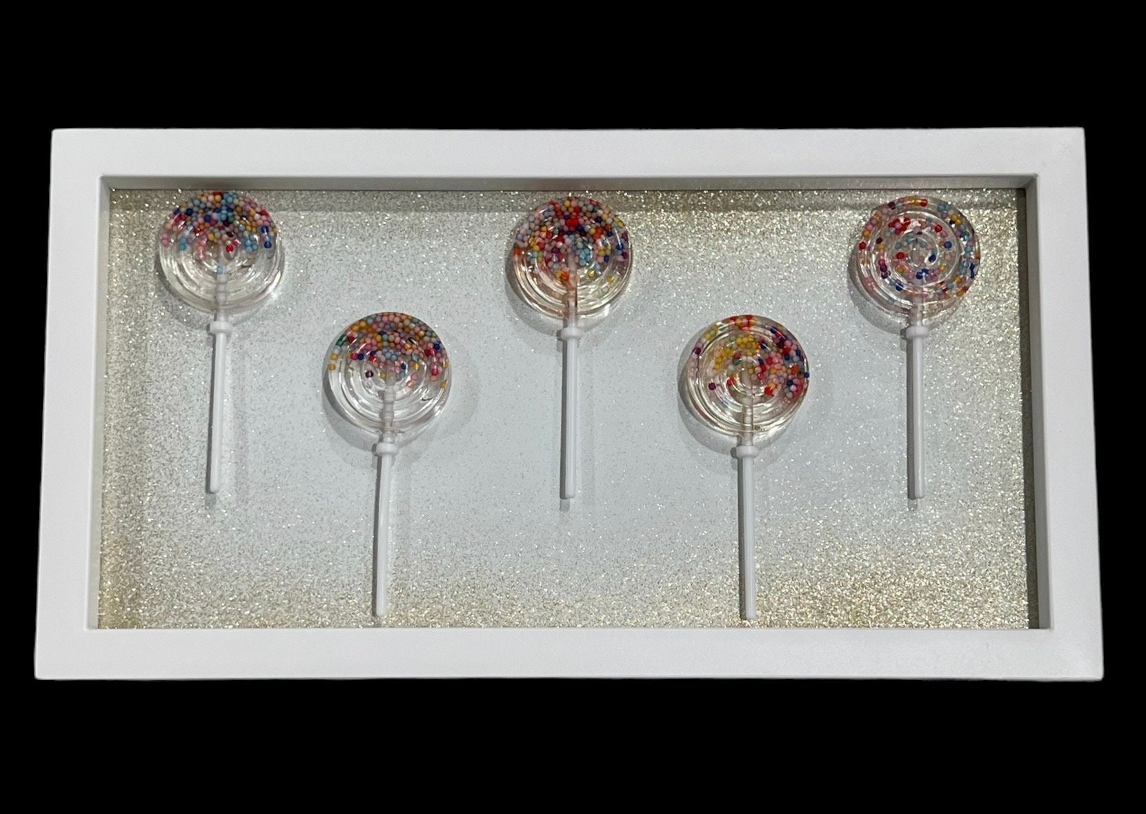Lollipop Art Wall Decor, White and Gold Art, Lolliboxed - Etsy