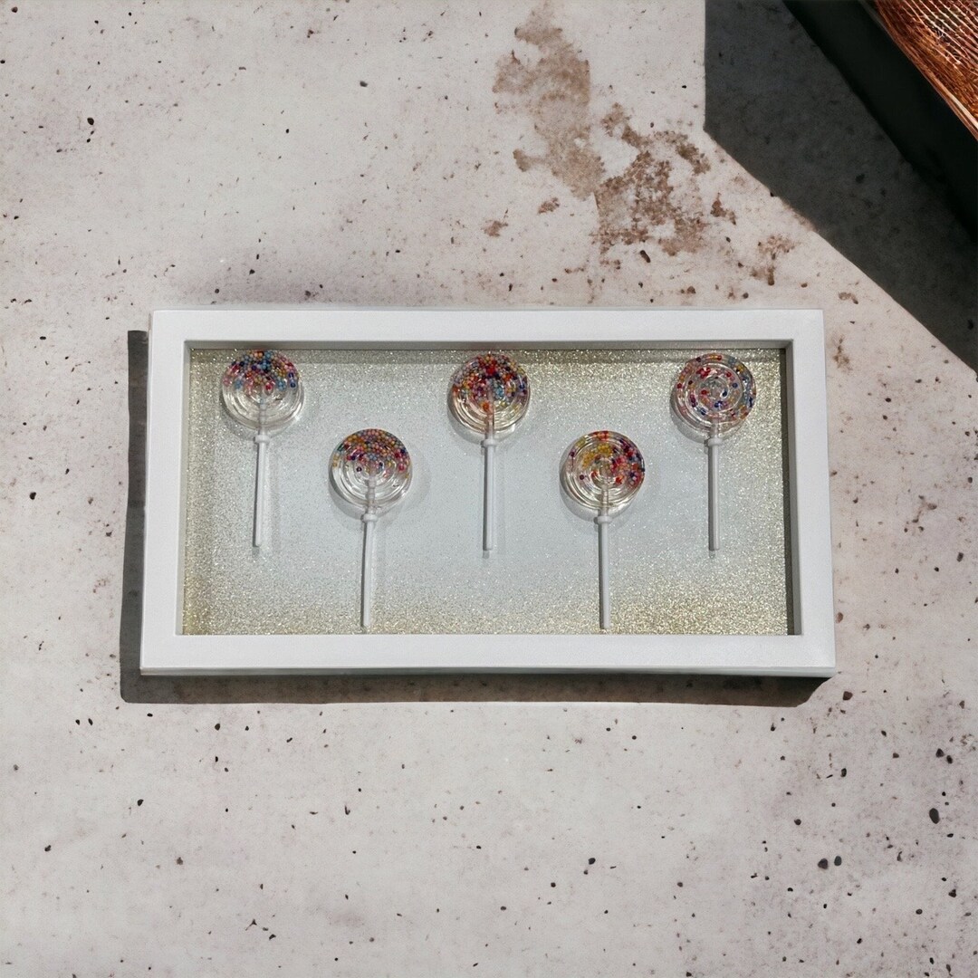 Lollipop Art Wall Decor White and Gold Art Lolliboxed - Etsy