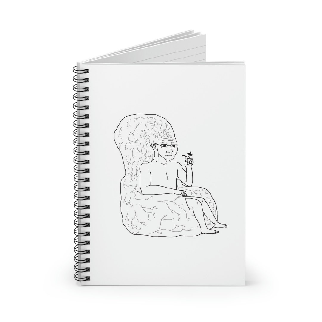 Buy Big Brain Wojak Chair Meme Spiral Notebook for High IQ Online in ...
