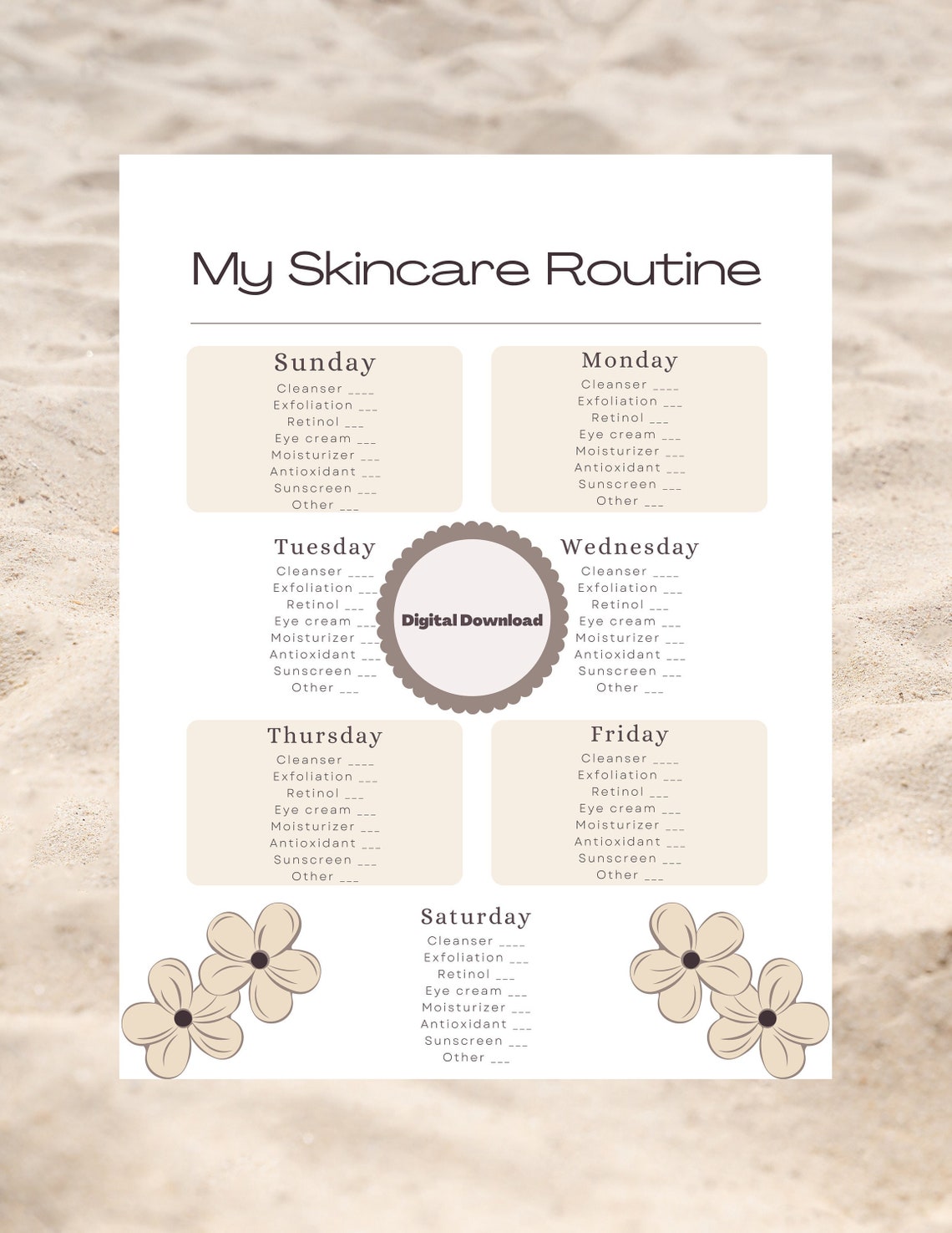 Weekly Skincare Routine Checklist - Etsy