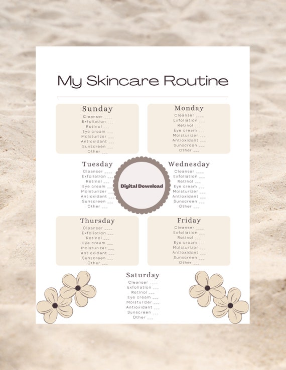 Weekly Skincare Routine Checklist - Etsy