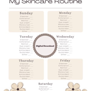 Weekly Skincare Routine Checklist - Etsy