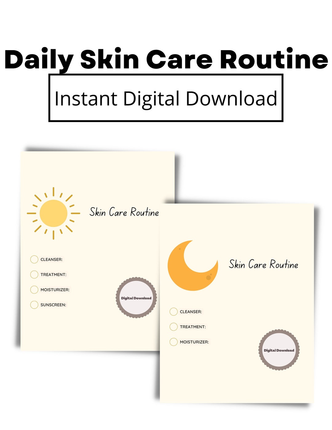 Printable Skin Care Routine for Morning and Nighttime - Etsy