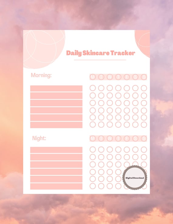 Printable Daily Skincare Tracker - Etsy