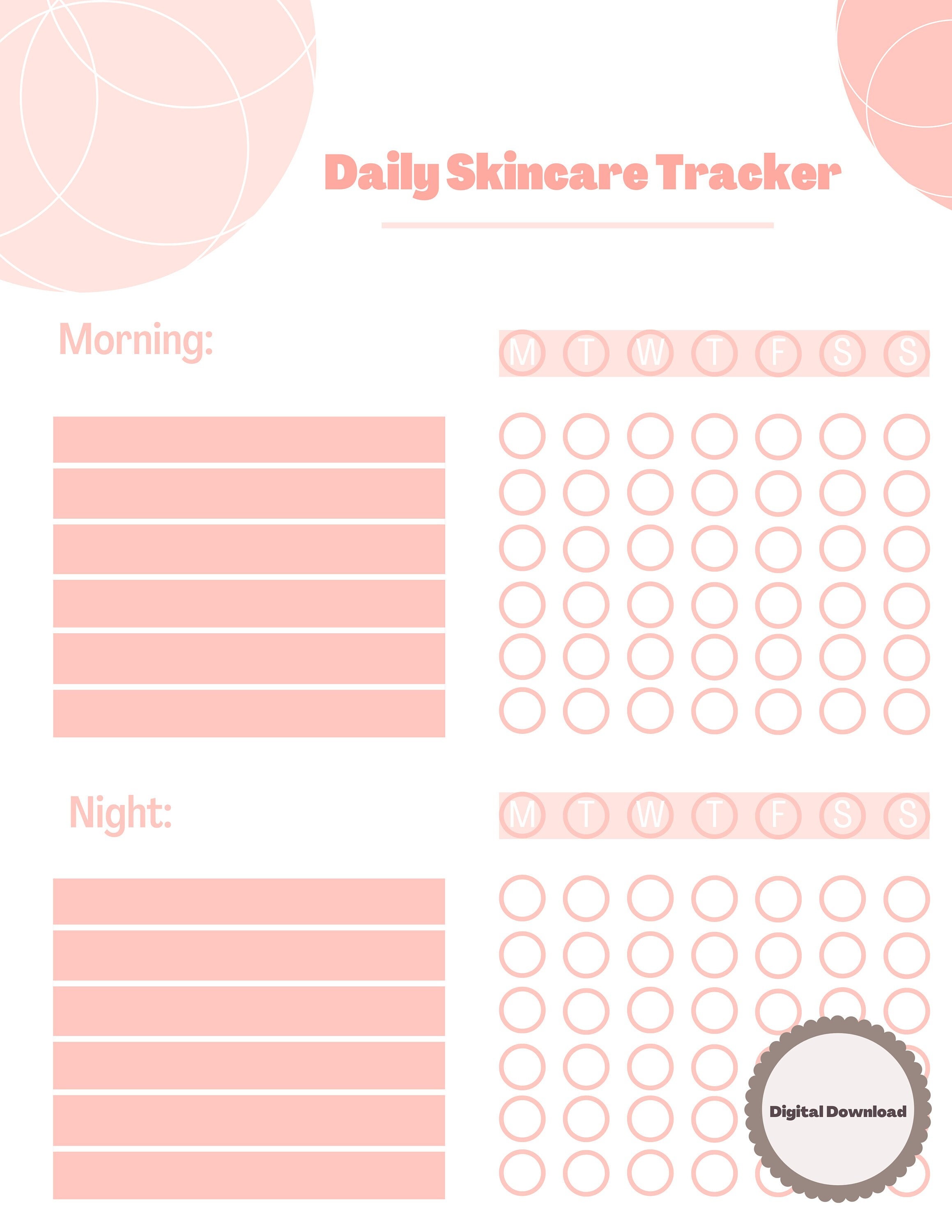 Printable Daily Skincare Tracker - Etsy