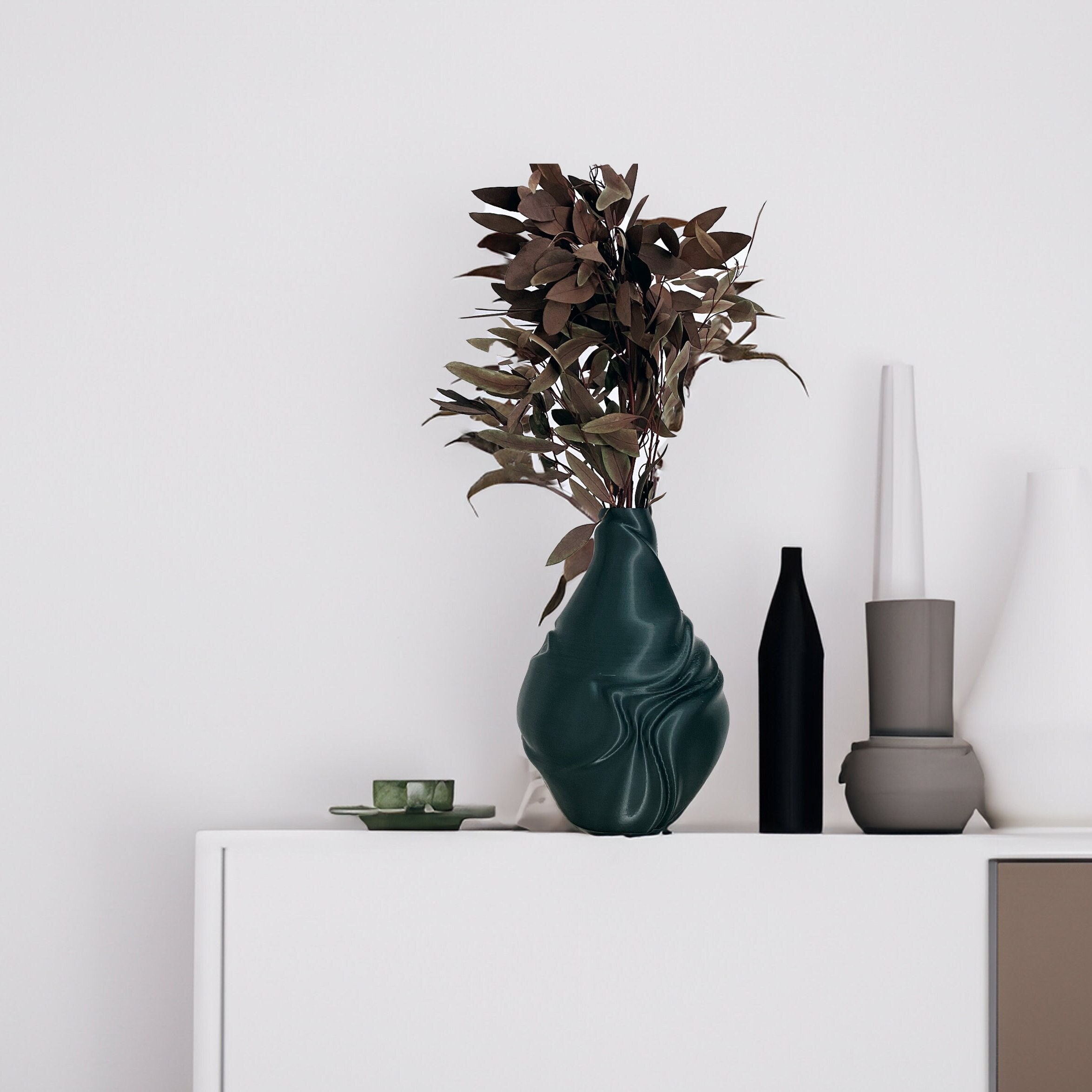 3D Printed Vase for Dried Flowers Wavy Vase Minimalist, Dried Flowers ...