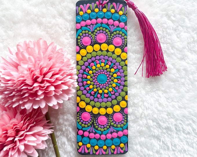 Hand Painted Mandala Bookmarks Colourful Bookmark Gifts Valentines Day ...