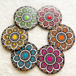 Kitchen Decor Coasters Hand Painted Wooden Coasters Gifts for Her ...