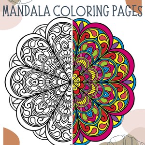 25 Mandala Colouring Pages PDF Digital Download Beautiful Hand Drawn ...