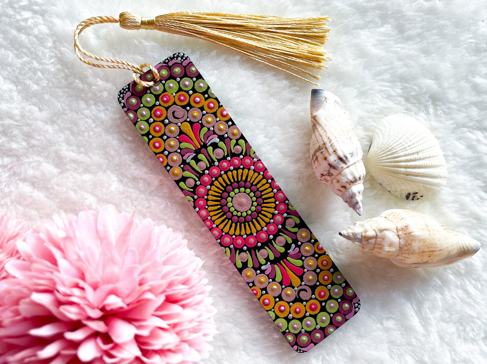 Boho Bookmarks Wooden Hand Painted Mandala Bookmark, Children's Gifts ...