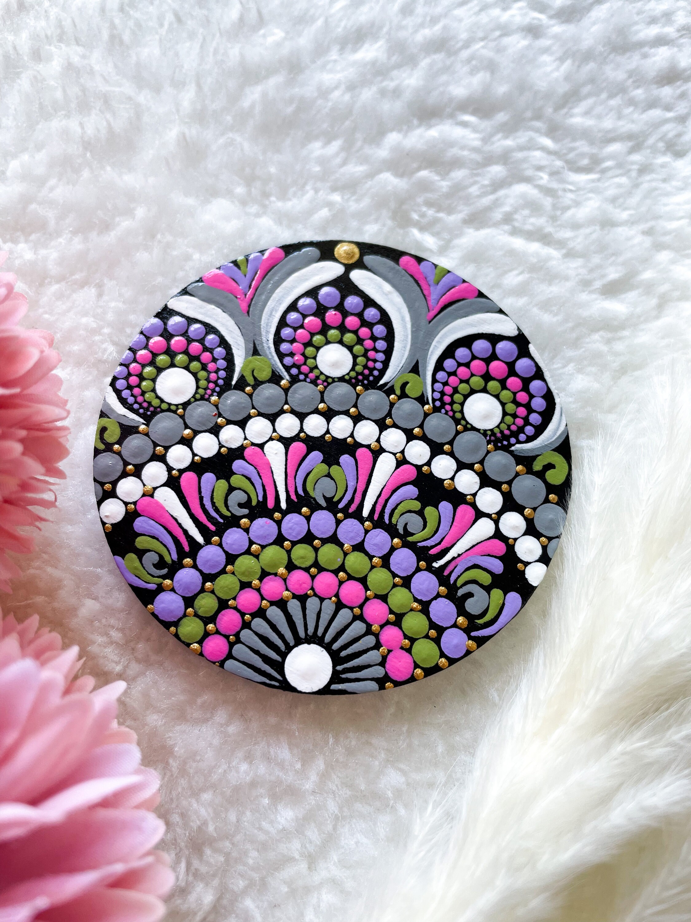 Fridge Magnets Wooden Cute Magnet Set Hand Painted Dot Art - Etsy