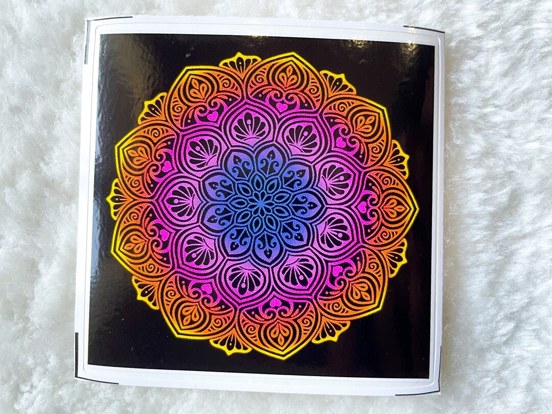 Mandala Stickers Multi Color Mandala Art Decal Laptop Stickers, Bottle ...