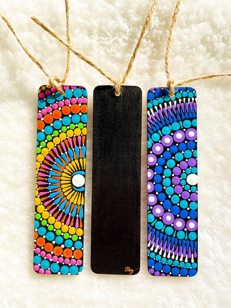 Hand-painted Mandala Bookmarks Colourful Children's - Etsy