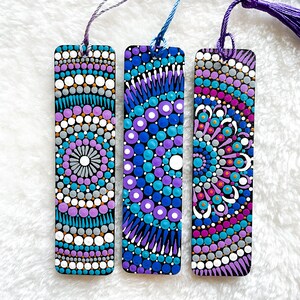 Hand Painted Mandala Bookmarks Set of 3 Colourful Students Gifts Dot ...