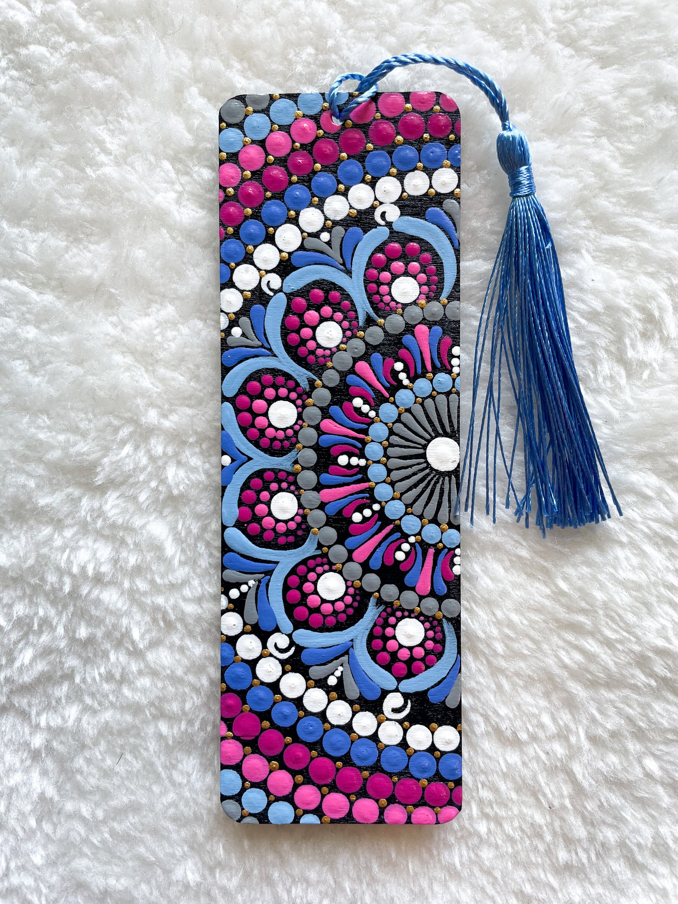 Art Bookmark Hand Painted Wood Book Mark Gifts Dot Art Mandala ...
