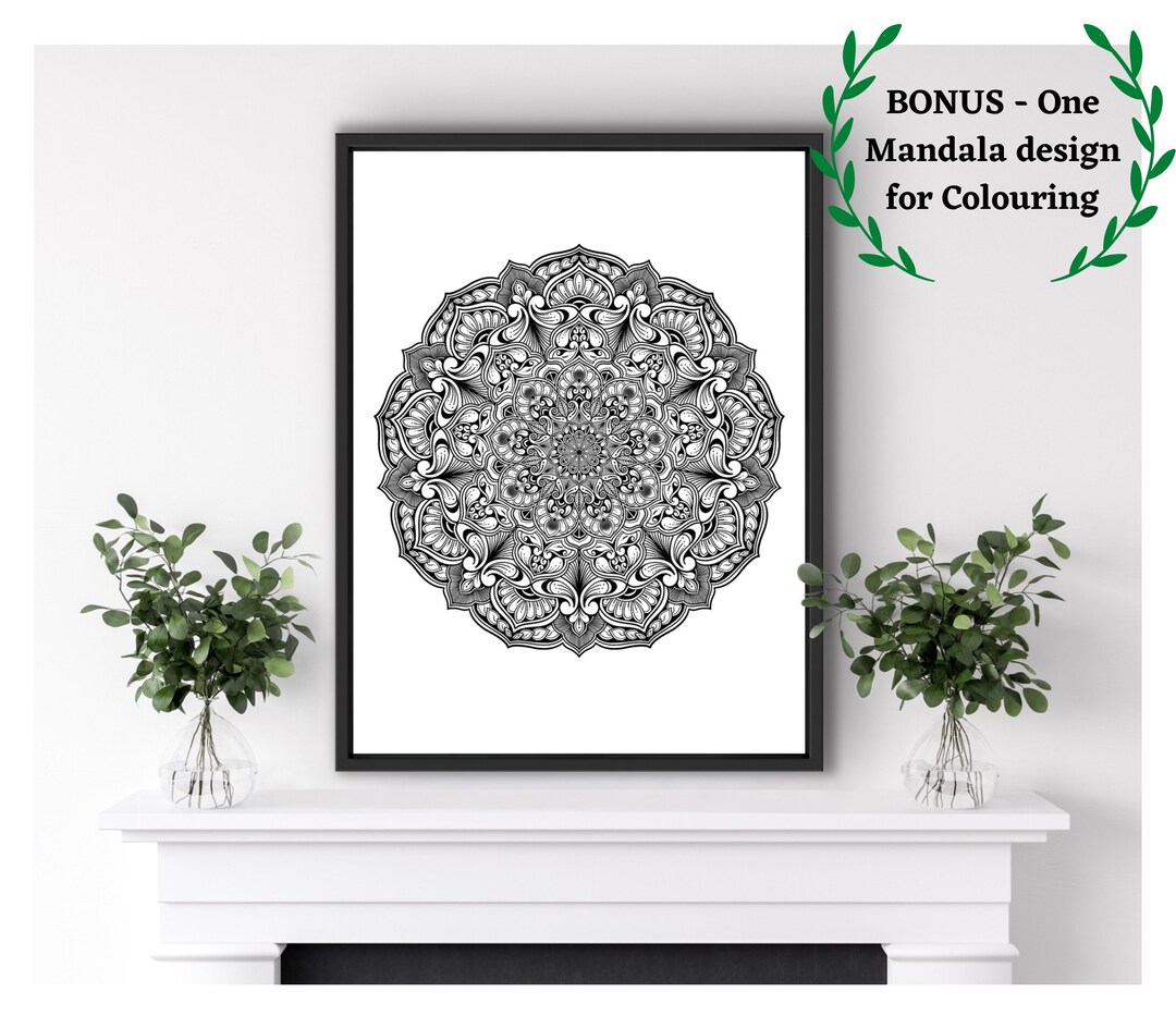 Mandala Art Print Instant Download Custom Size Living Room Wall Art ...