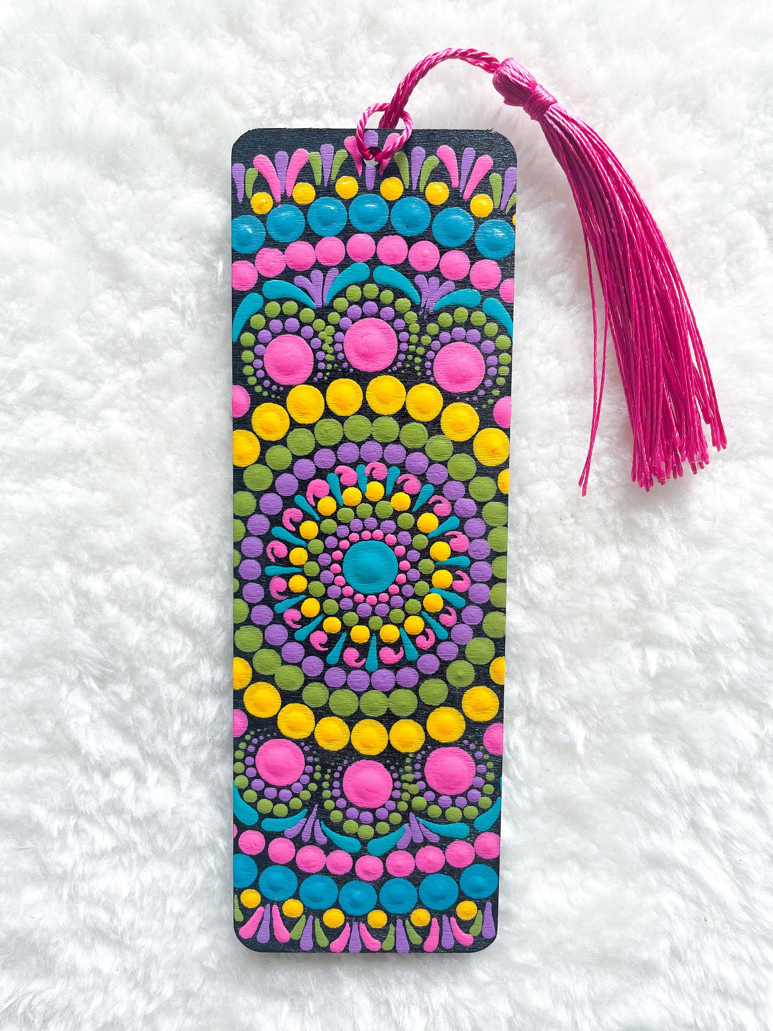 Hand Painted Mandala Bookmarks Colourful Bookmark Gifts Wood - Etsy
