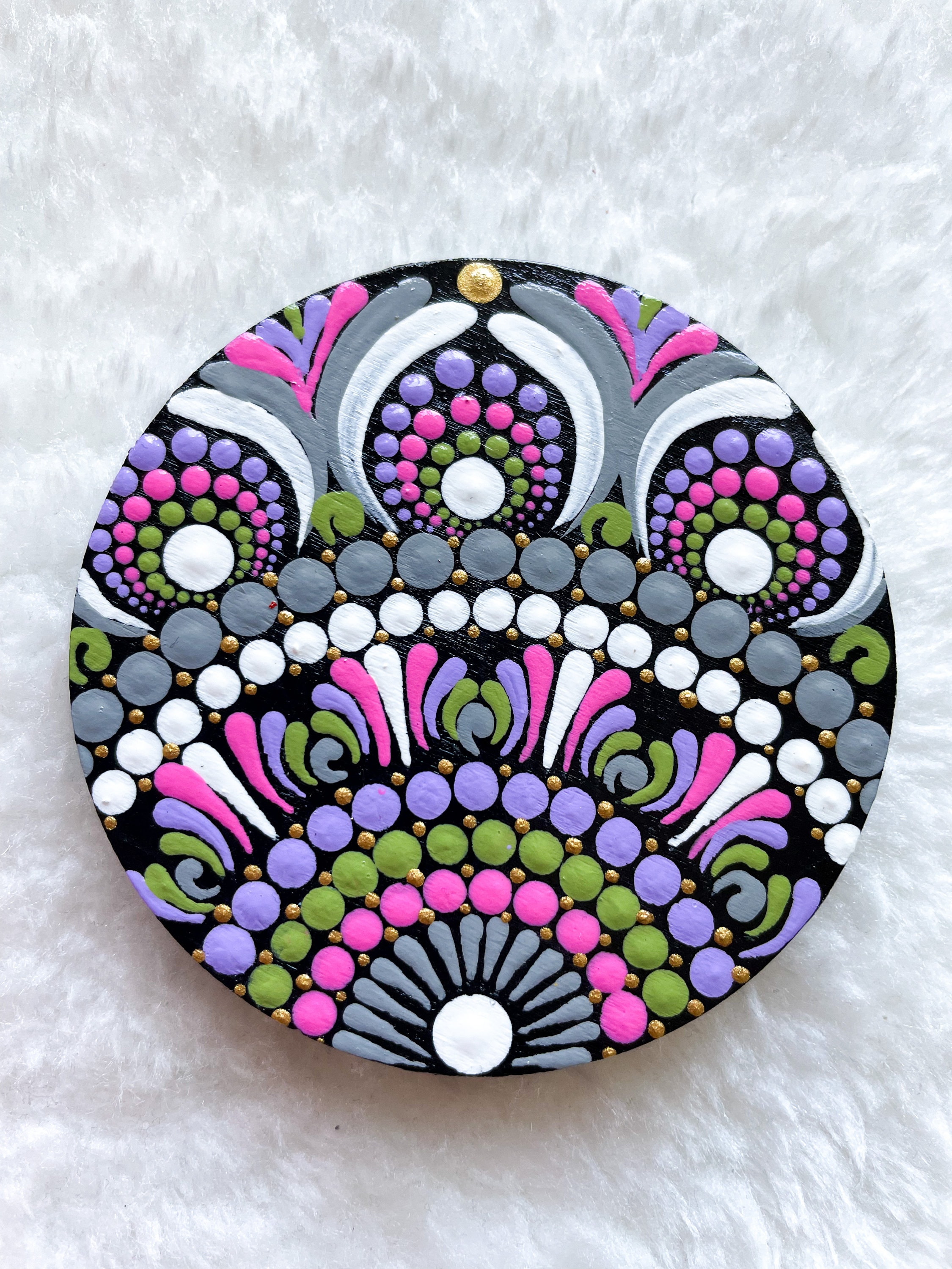 Fridge Magnets Wooden Cute Magnet Set Hand Painted Dot Art - Etsy