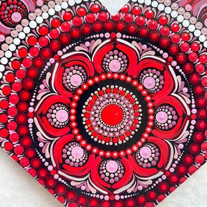 Heart Shaped Mandala Original Painted Valentines Day Gift Love Dot ...