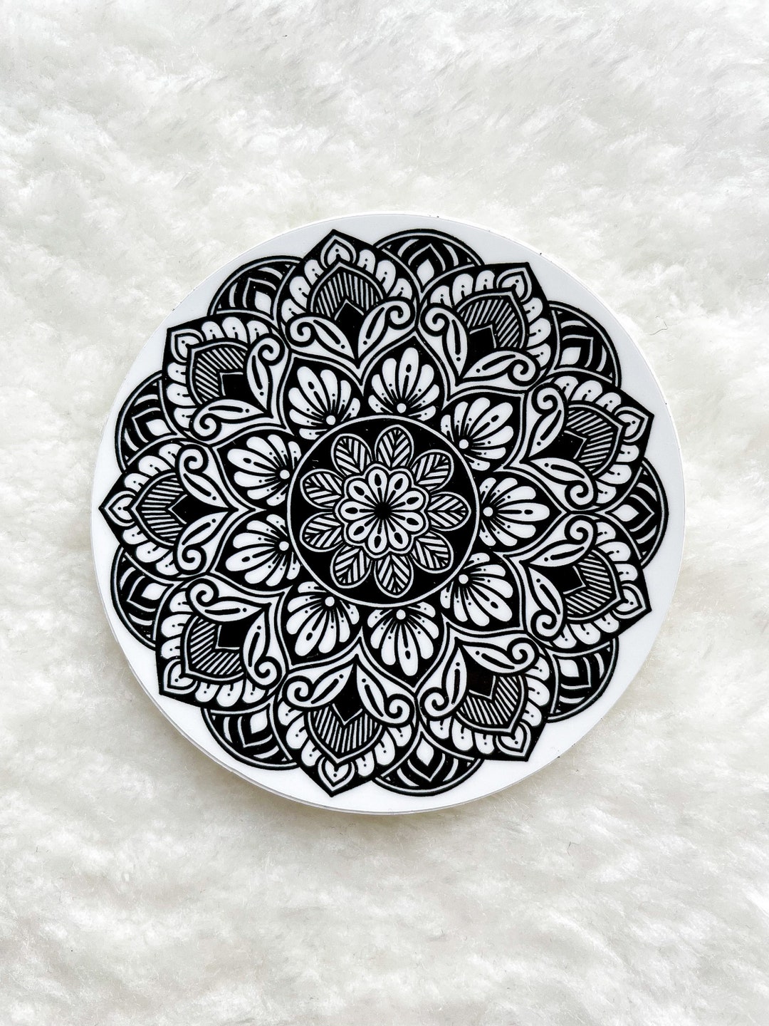 Glossy Mandala Stickers, Mandala Decal, Laptop Stickers Mandala Art ...