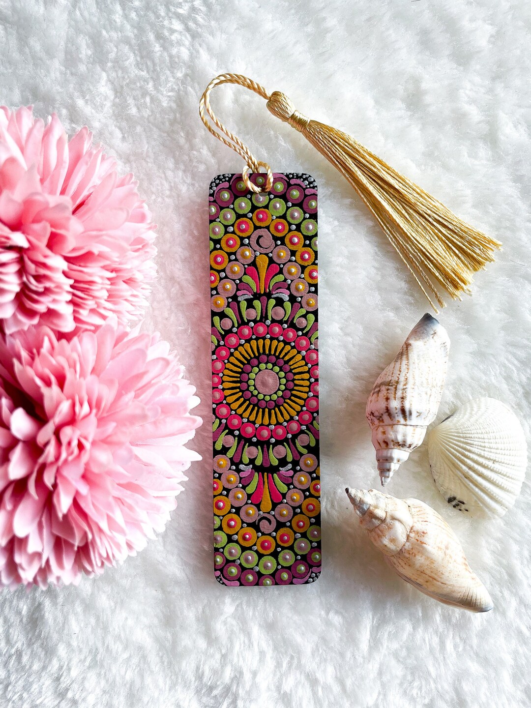 Boho Bookmarks Wooden Hand Painted Mandala Bookmark, Children's Gifts ...
