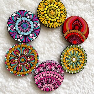 Fridge Magnets Set of 6 Hand Painted Magnets Colorful Small Art Gifts ...